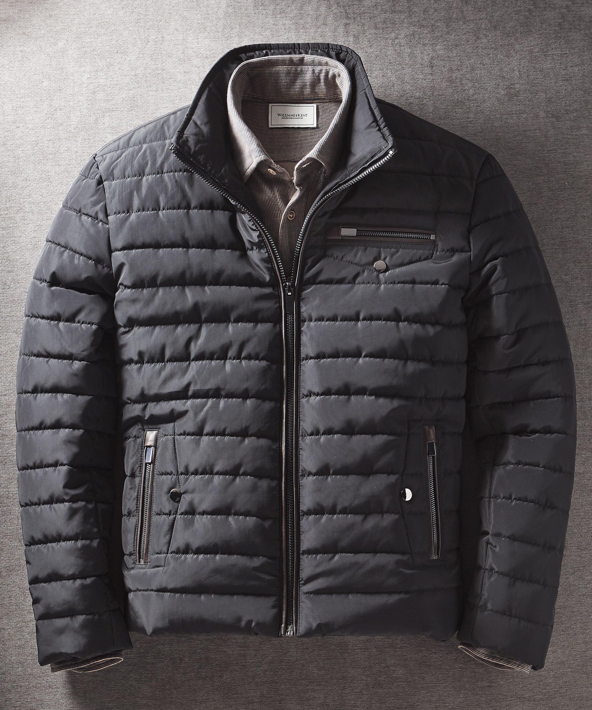 Leather Trimmed Puffer Jacket – Williams & Kent