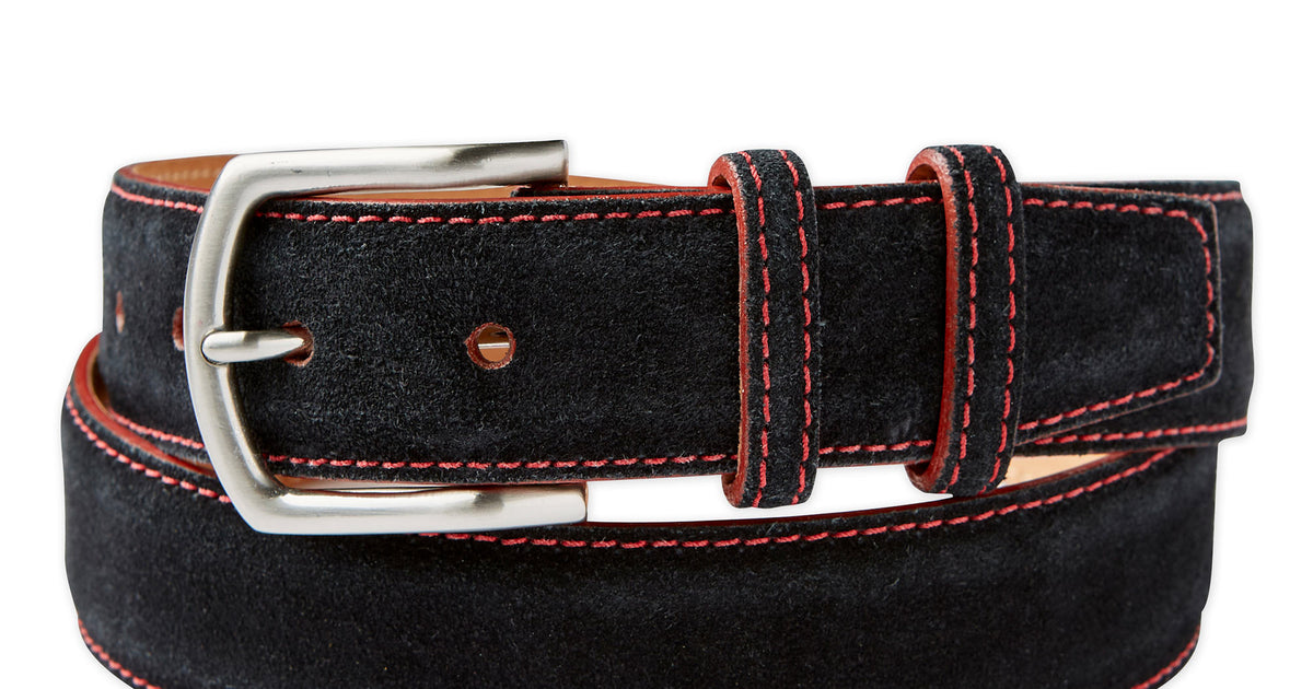 w.kleinberg Suede Belt with Contrast Stitching – Williams & Kent